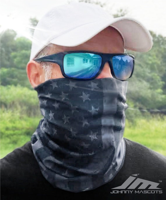 Face Mask Ghost Black Tone Neck Gaiter Buff USA Flag Face | Etsy