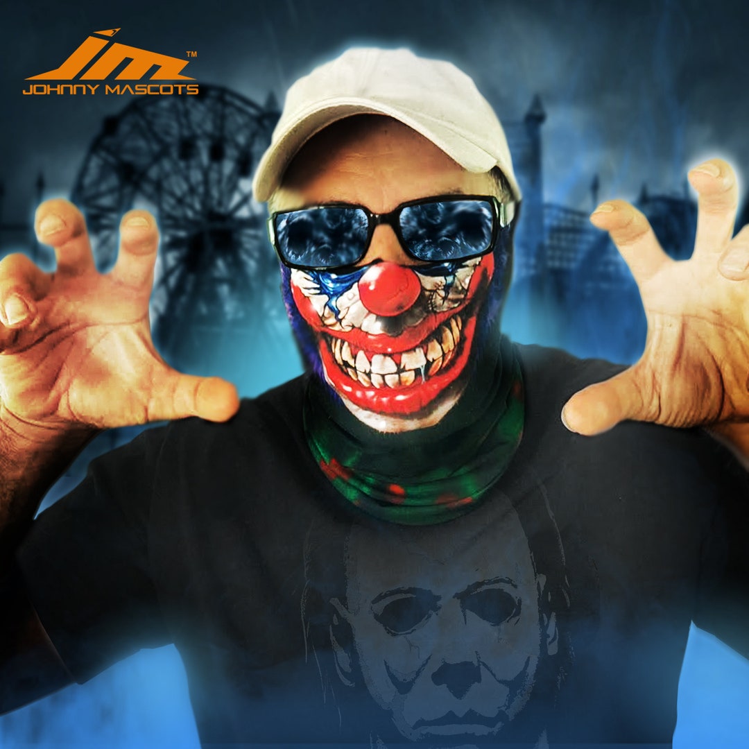 Face Mask Clown Halloween Neck Gaiter Face Cover Breathable Washable ...