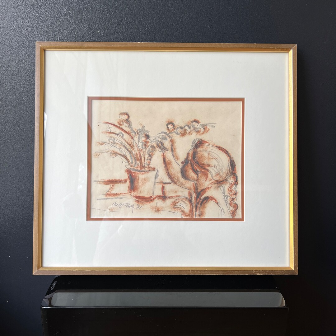 William Arthur Winter Canadian Artist Drawing Pencil and Dry Brush ...