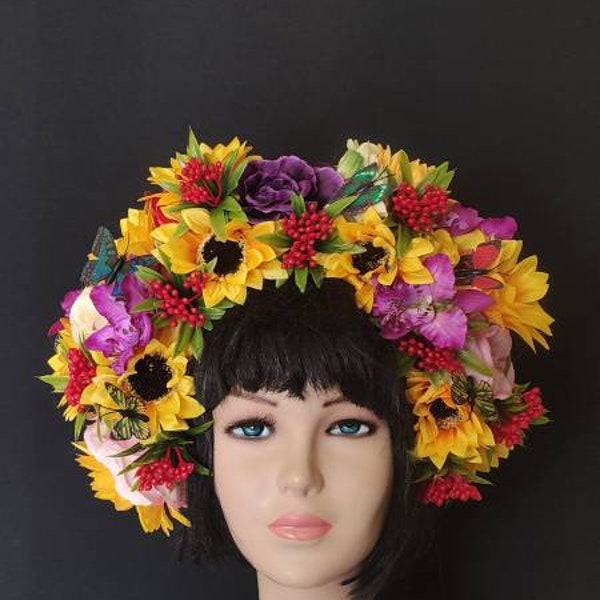 Dia De Los Muertos Flower Crown - Etsy