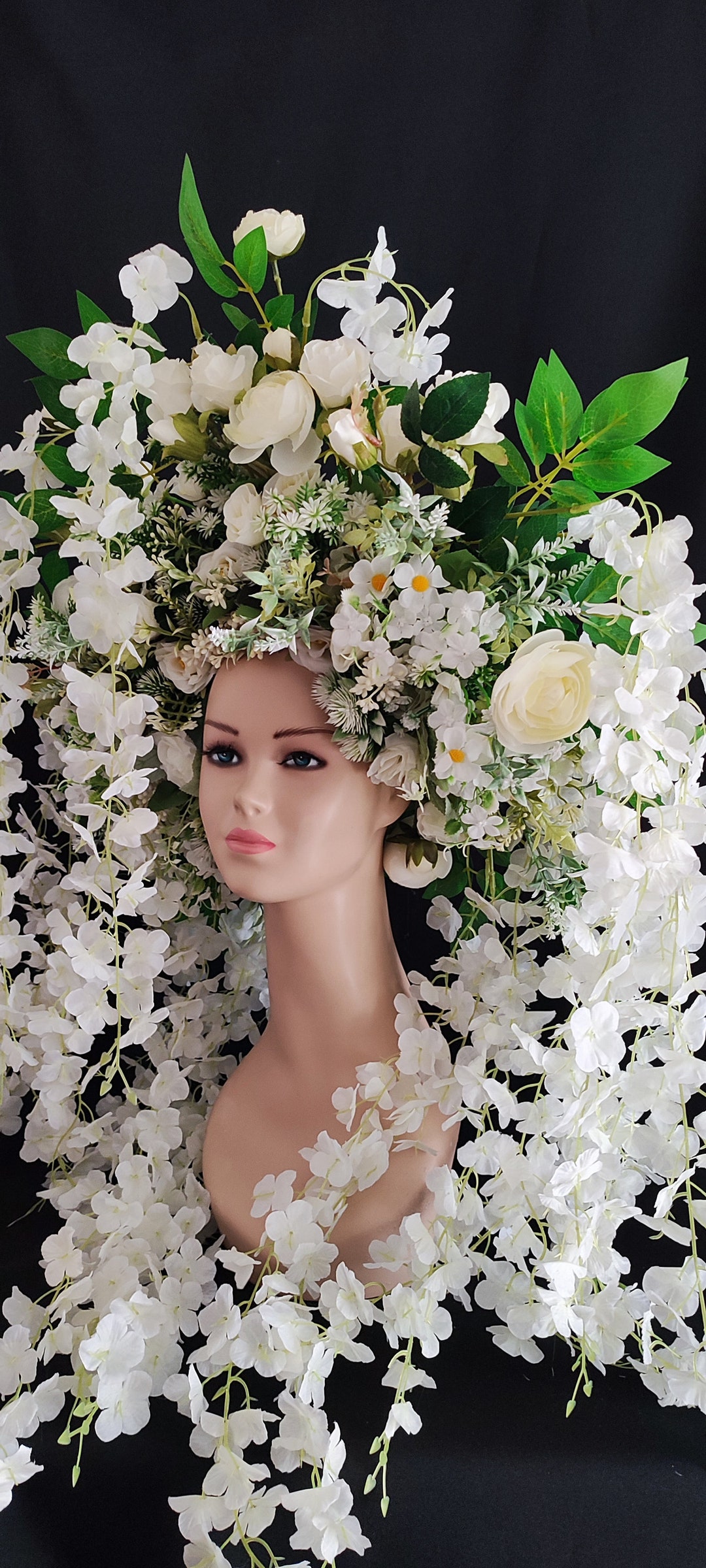 Extra Large Flower Headdress Purple Floral Crown Huge Floral Headpiece ...