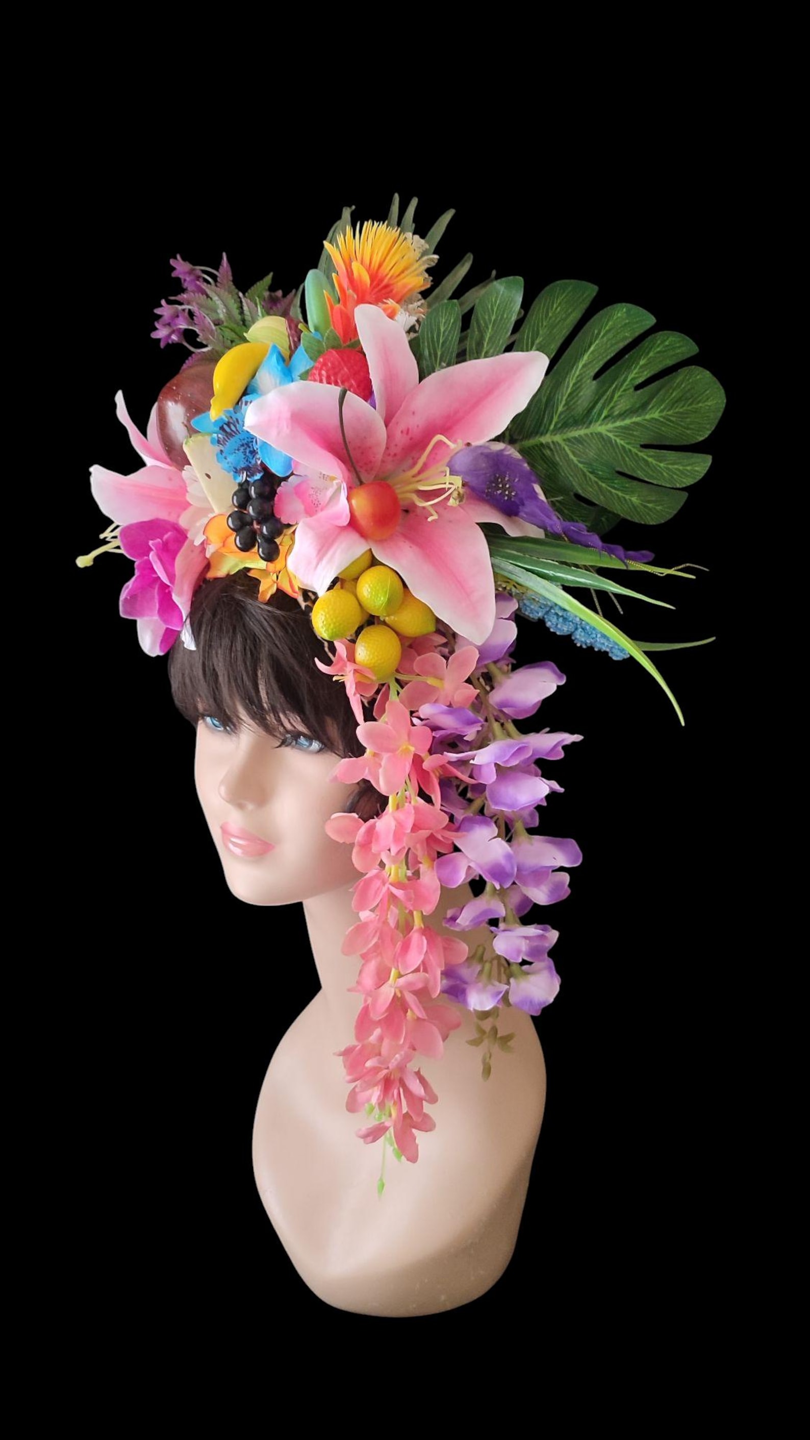 Leopard Carmen Miranda Fruit Turban Exotic Fruit Hat Fruit Headdress ...