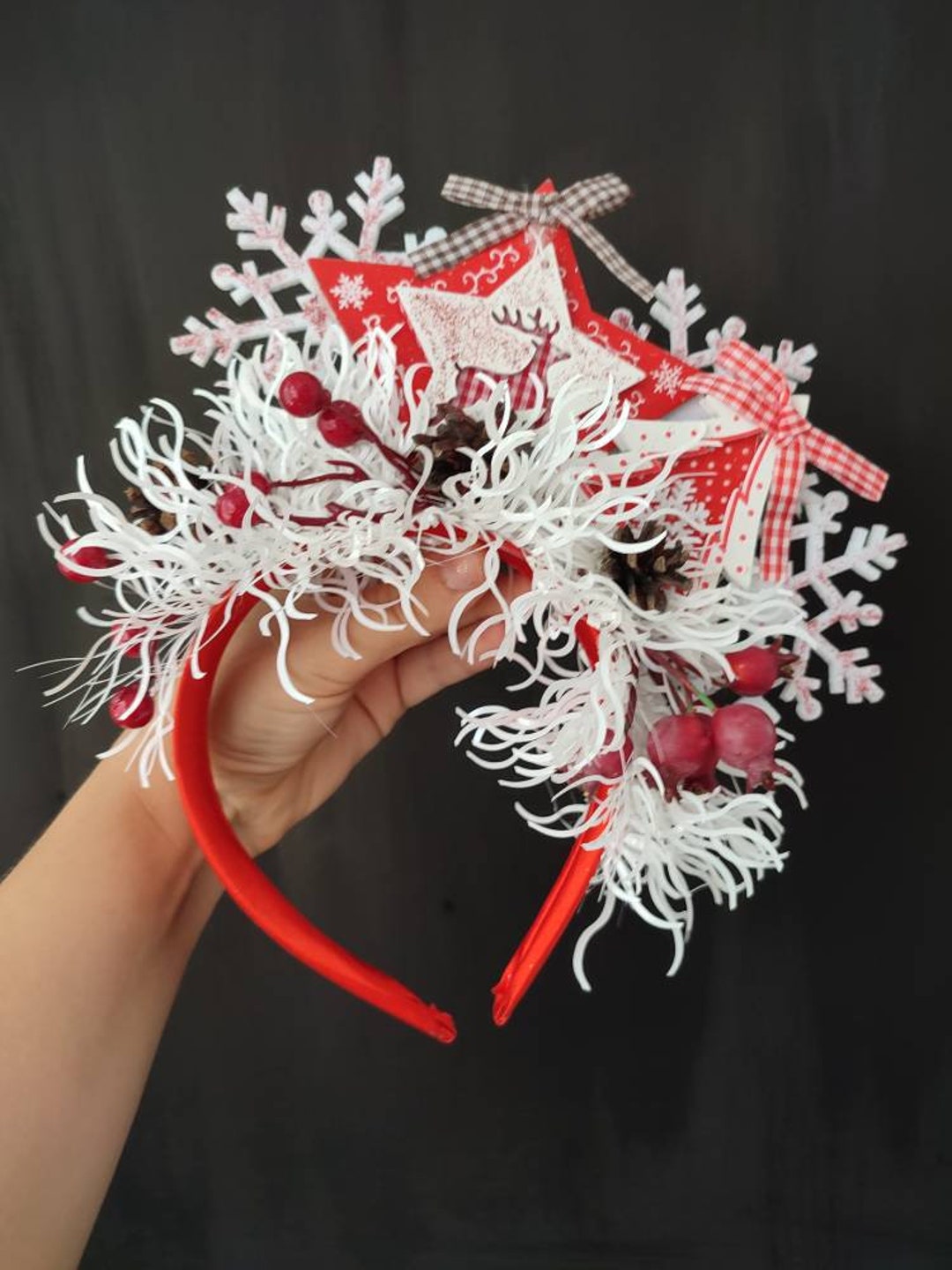 Snowflake Fascinator Christmas Headdress Women Winter Headpiece Festive ...