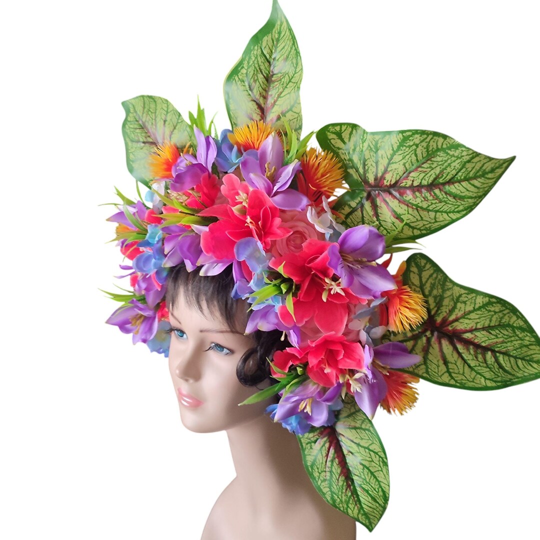 Large Tropical Flower Crown Orchids Headdress Exotic Headdress ...