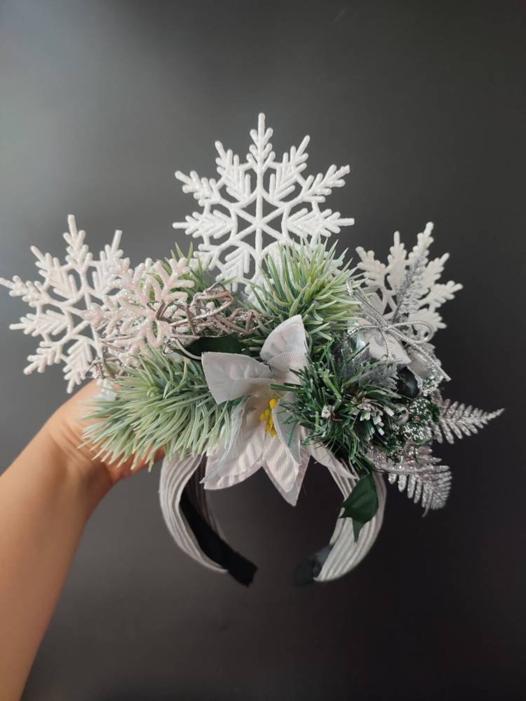 Silver Winter Headpiece for Women Christmas Fascinator Christmas ...