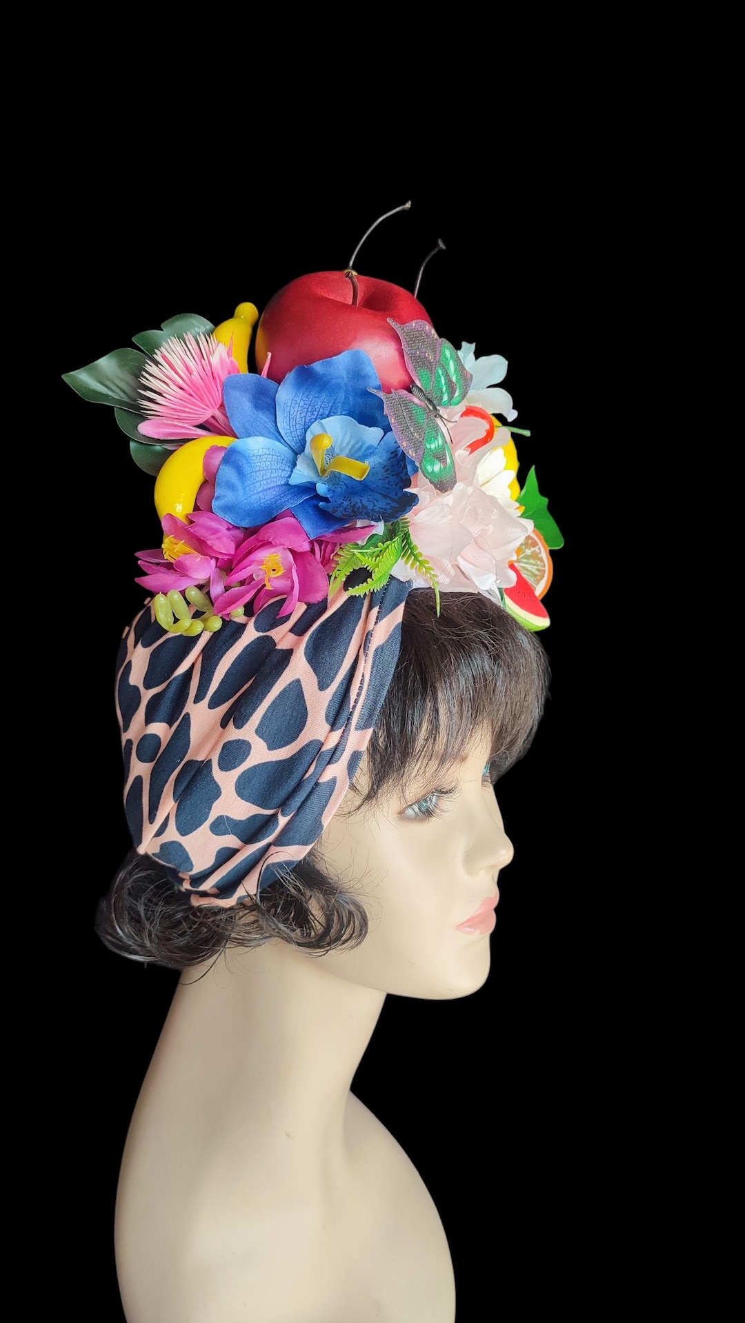 Leopard Fruit Hat Fruit Turban Carmen Miranda Hat Brazilian Carnival ...