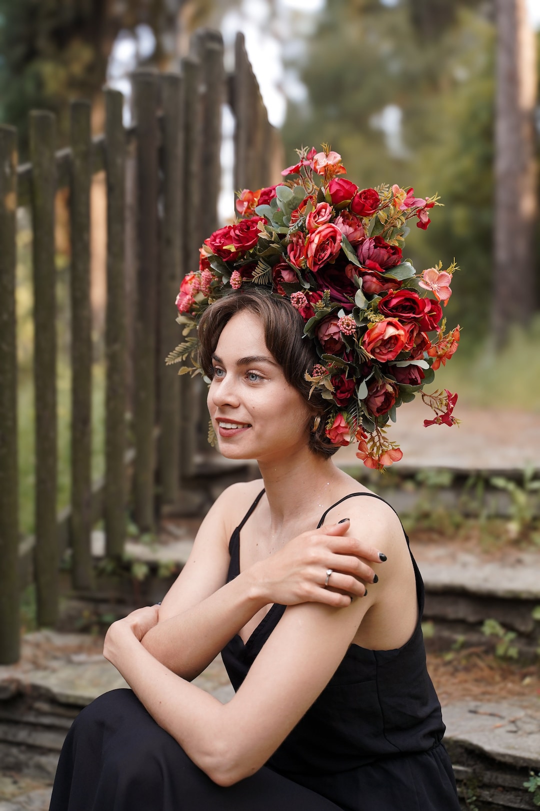 Frida Kahlo Flower Crown Day of the Dead Headpiece Dia De Los Muertos ...