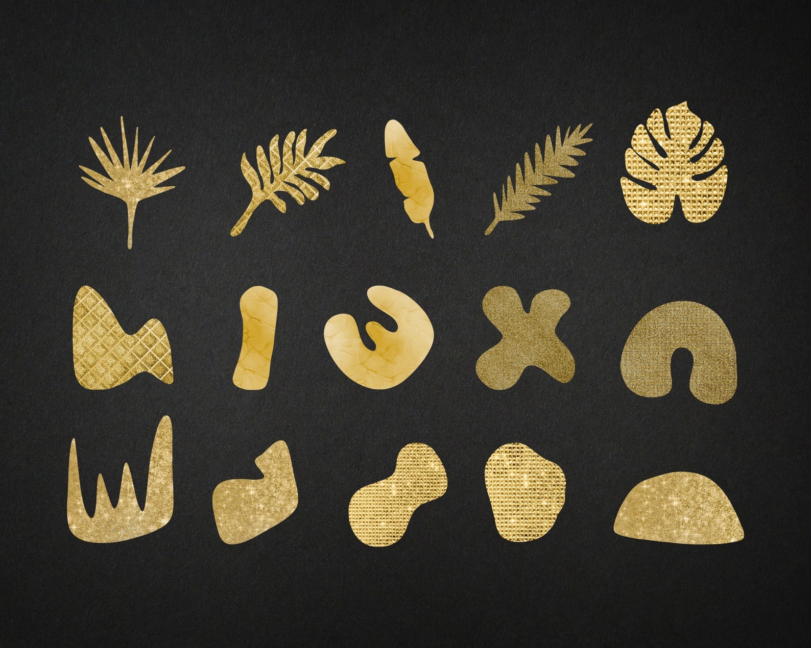 Gold Abstract Animal Clipart Gold African Safari Clipart - Etsy