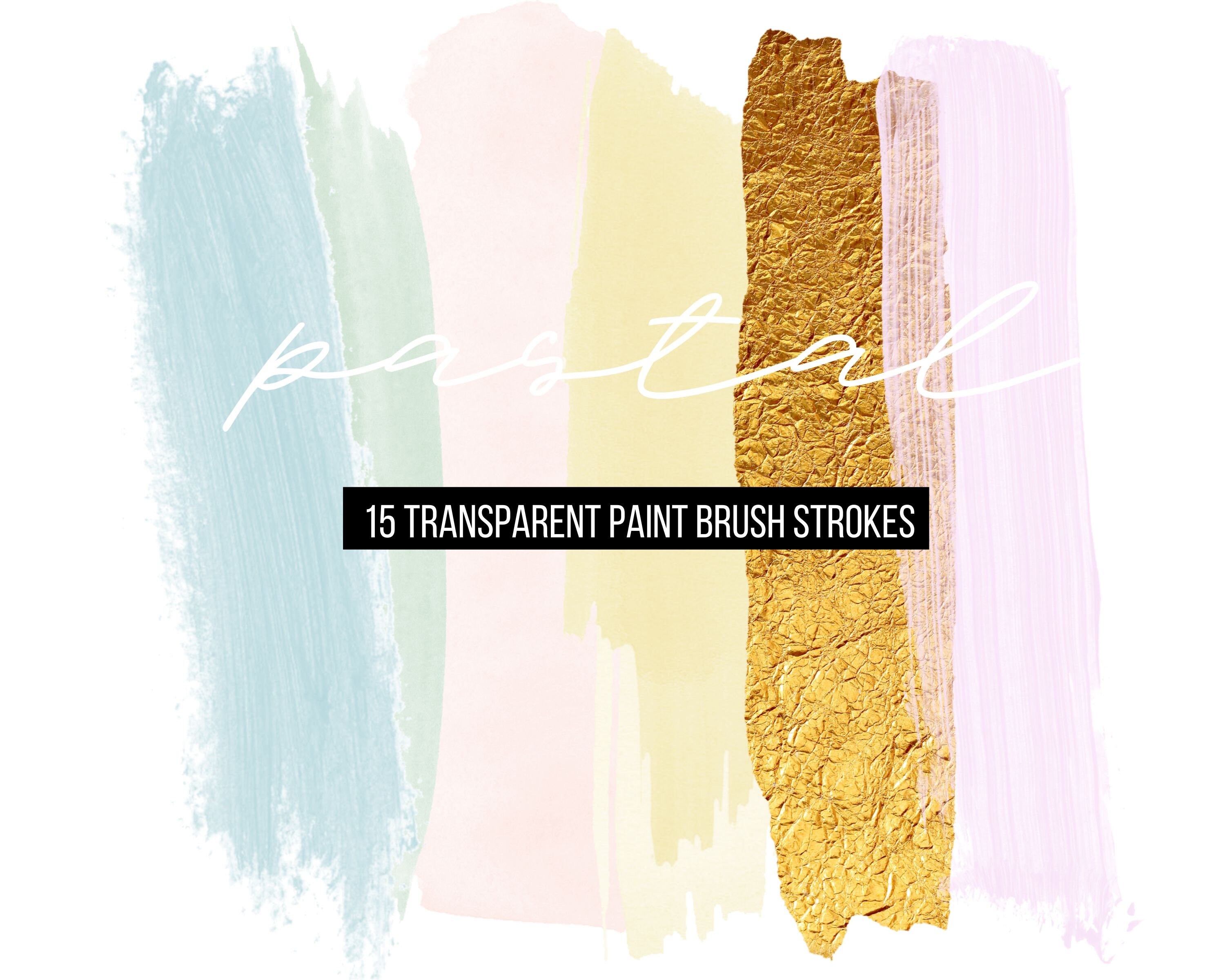 Digital Paint Clipart Neon Watercolour Brush Stroke Clipart Blue Pink ...