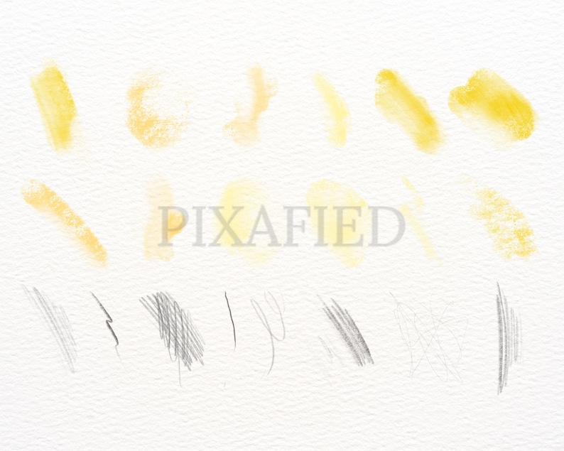 Yellow Smudge and Scribble Clipart Grey Pencil PNG Scribble - Etsy