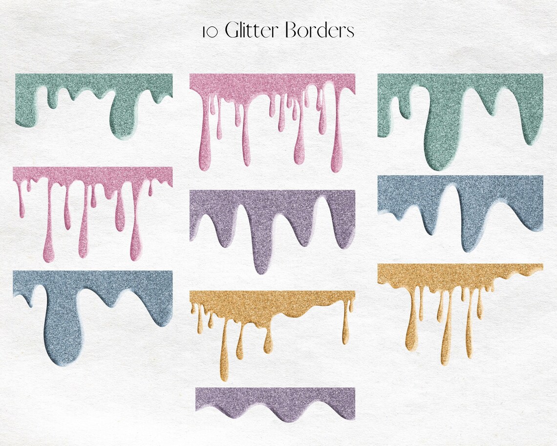 Pastel Dripping Clipart Rainbow Dripping Borders Overlay - Etsy