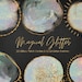 20 Rainbow Glitter Paint Clipart, Gold Glitter Circle Frames, Round ...