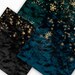 Falling Snowflake Digital Paper, Gold Glitter Snowflakes, Blue Winter ...