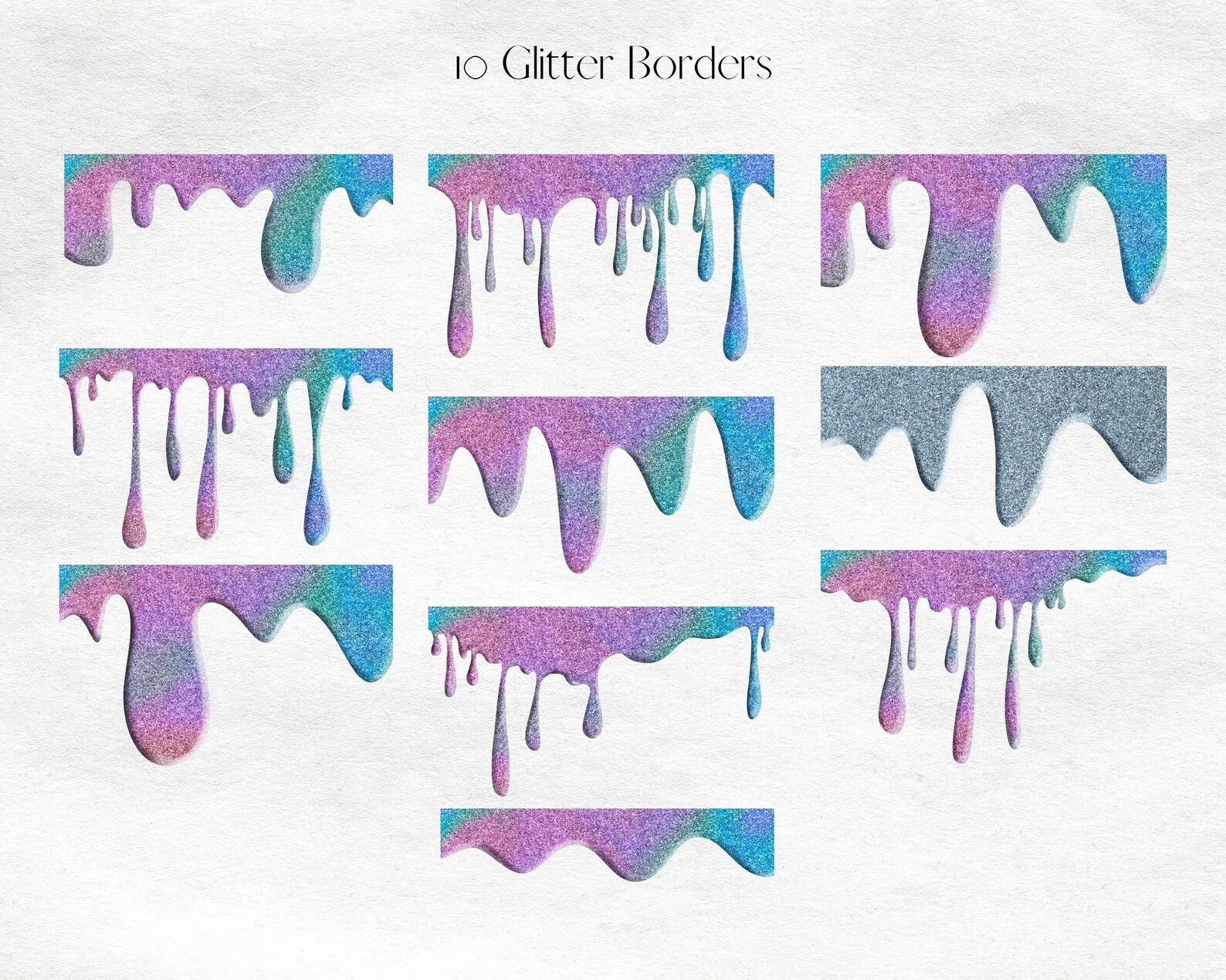 Pastel Dripping Clipart, Rainbow Dripping Borders Overlay, Pink Blue ...