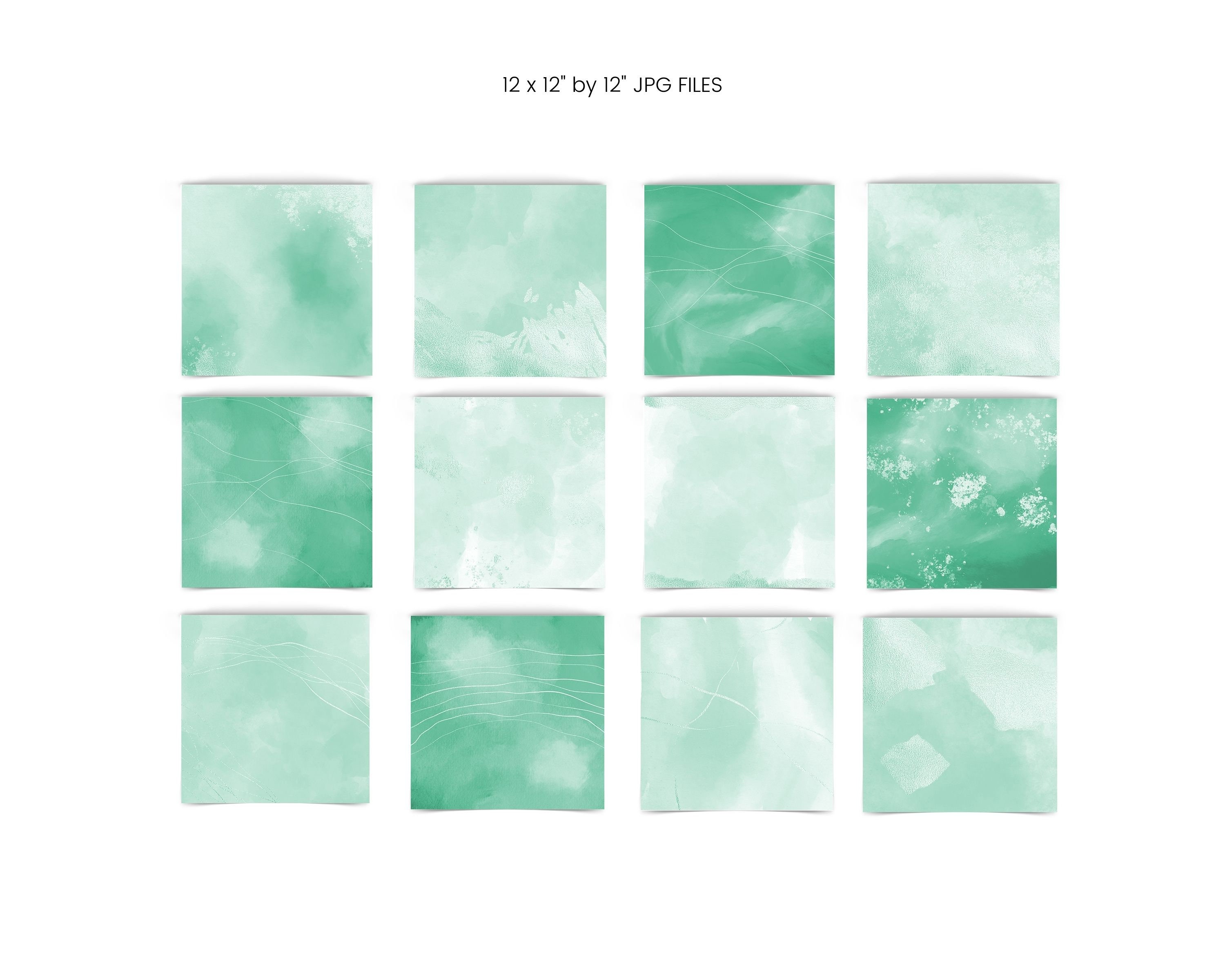 Green Watercolour Digital Paper Pattern, Digital Scrapbook Paper 12x12 ...