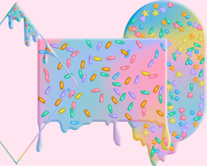 Dripping Frosting Frames With Sprinkles Clipart, Square, Circle Dipping ...