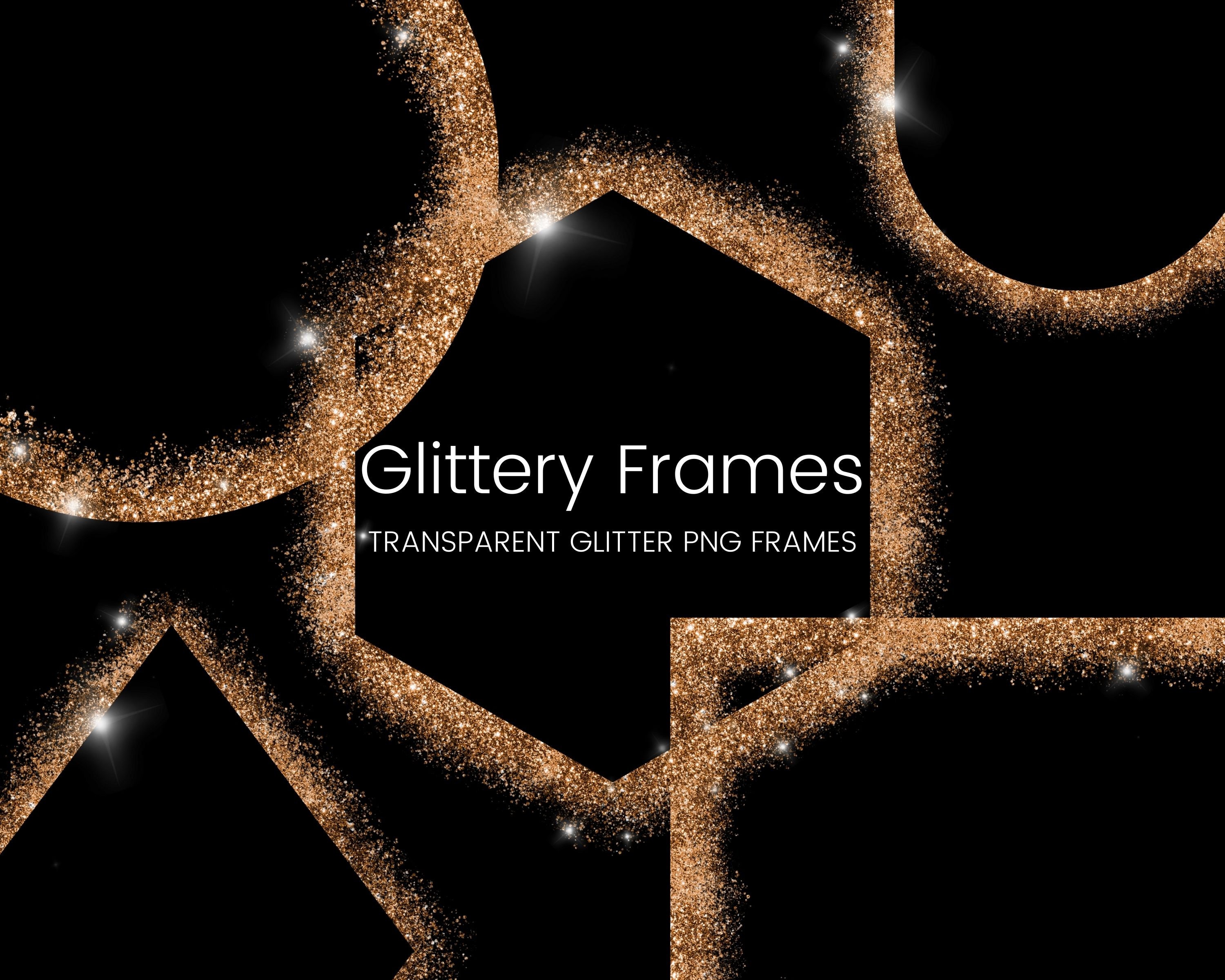 Copper Glitter Frame Clipart Set Glitter Border Elements | Etsy