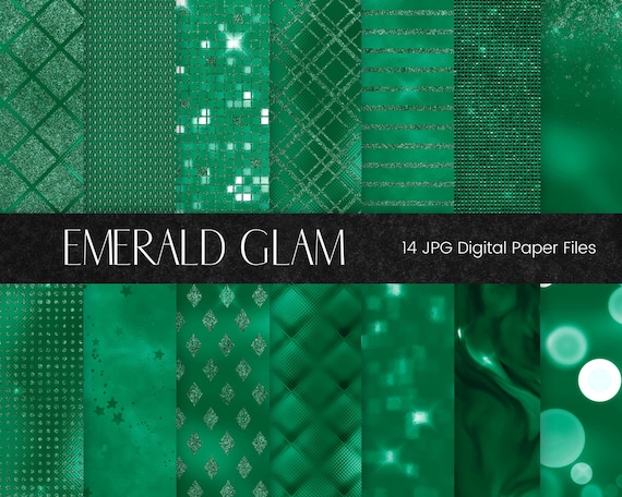 Emerald Green Glam Digital Paper Foil Luxury Textures - Etsy