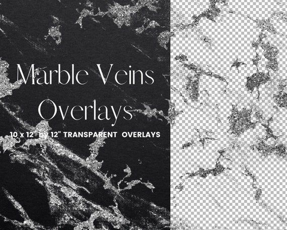 Silver Marble Veins Overlays Glitter and Foil Marble | Etsy Canada
