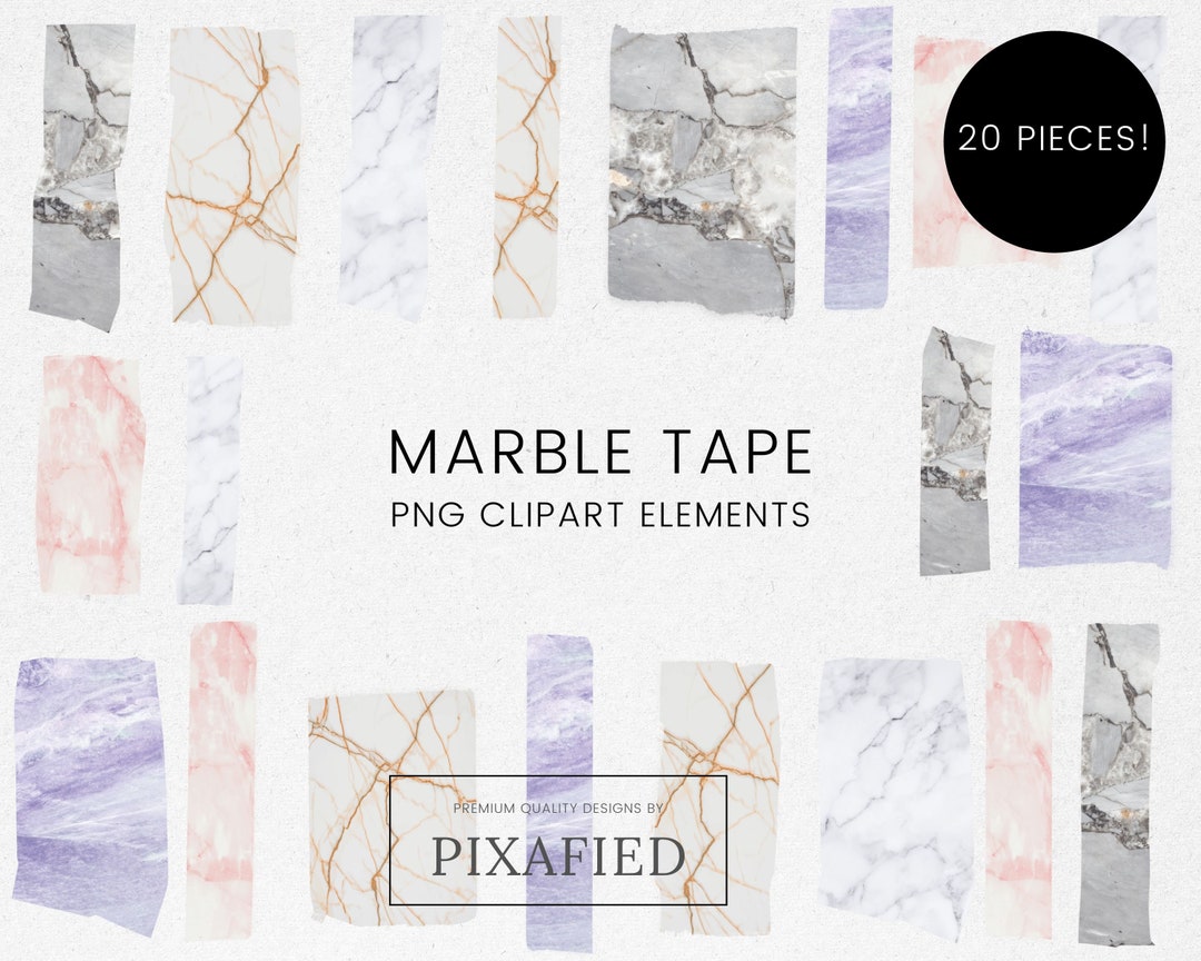 20 Marble Washi Tape Clip Art, White Pink Purple Digital Washi Tape ...