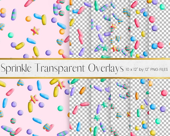 Rainbow Cake Sprinkle Overlays PNG Donut Sprinkle Clipart - Etsy
