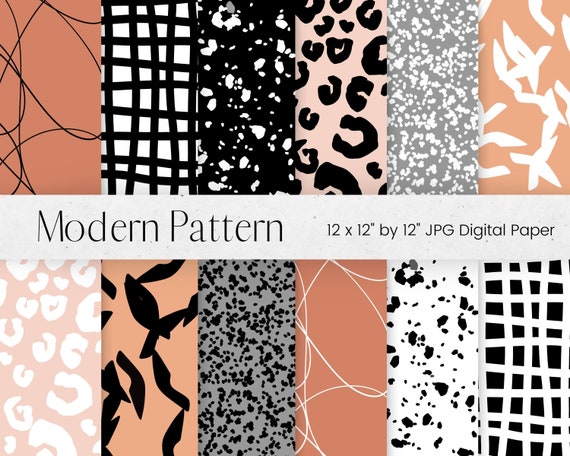 Modern Design Digital Paper Stripe Fine Line Texture Brown Black Leopard Print Background Digital Scrapbook Paper Commercial Use Etsy Ireland