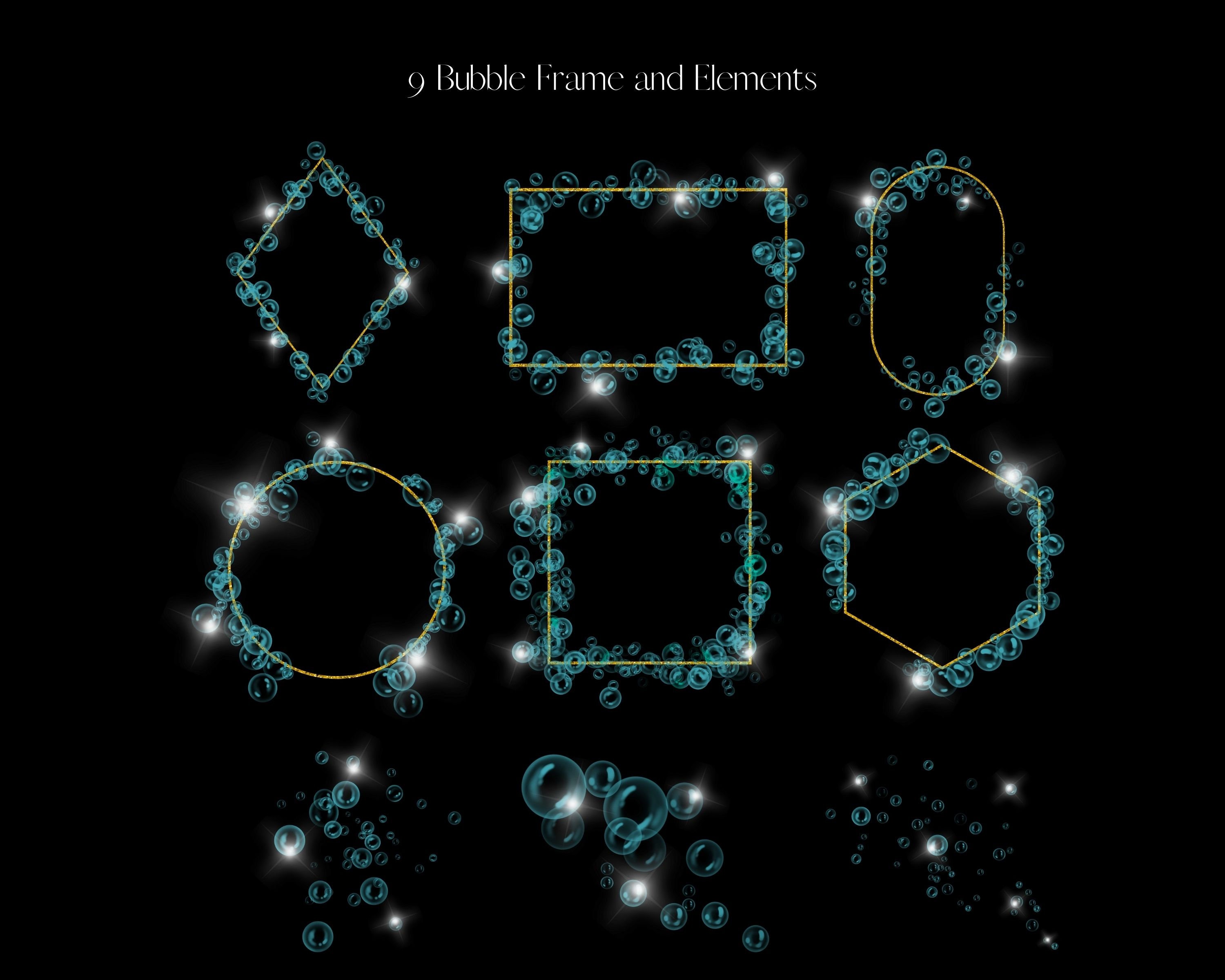 Sparkling Blue Soap Bubble Frame Clipart Bubble Clip Art - Etsy