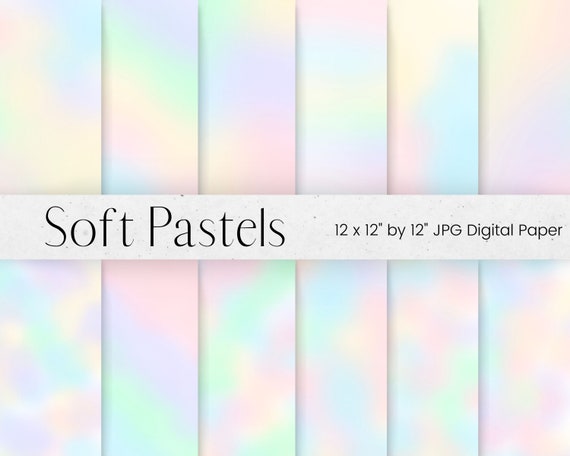 Soft Rainbow Digital Paper Pastel Texture Colourful Rainbow - Etsy