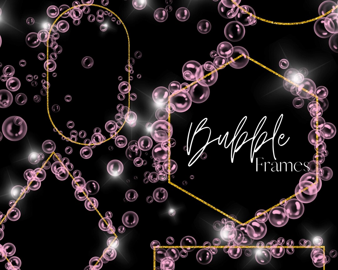 Sparkling Pink Soap Bubble Frame Clipart, Bubble Clip Art, Transparent ...