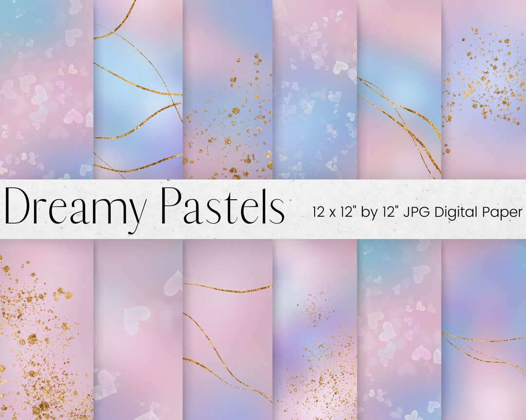 Pink and Purple Digital Paper Pattern, Gold Glitter Scrapbook Paper ...