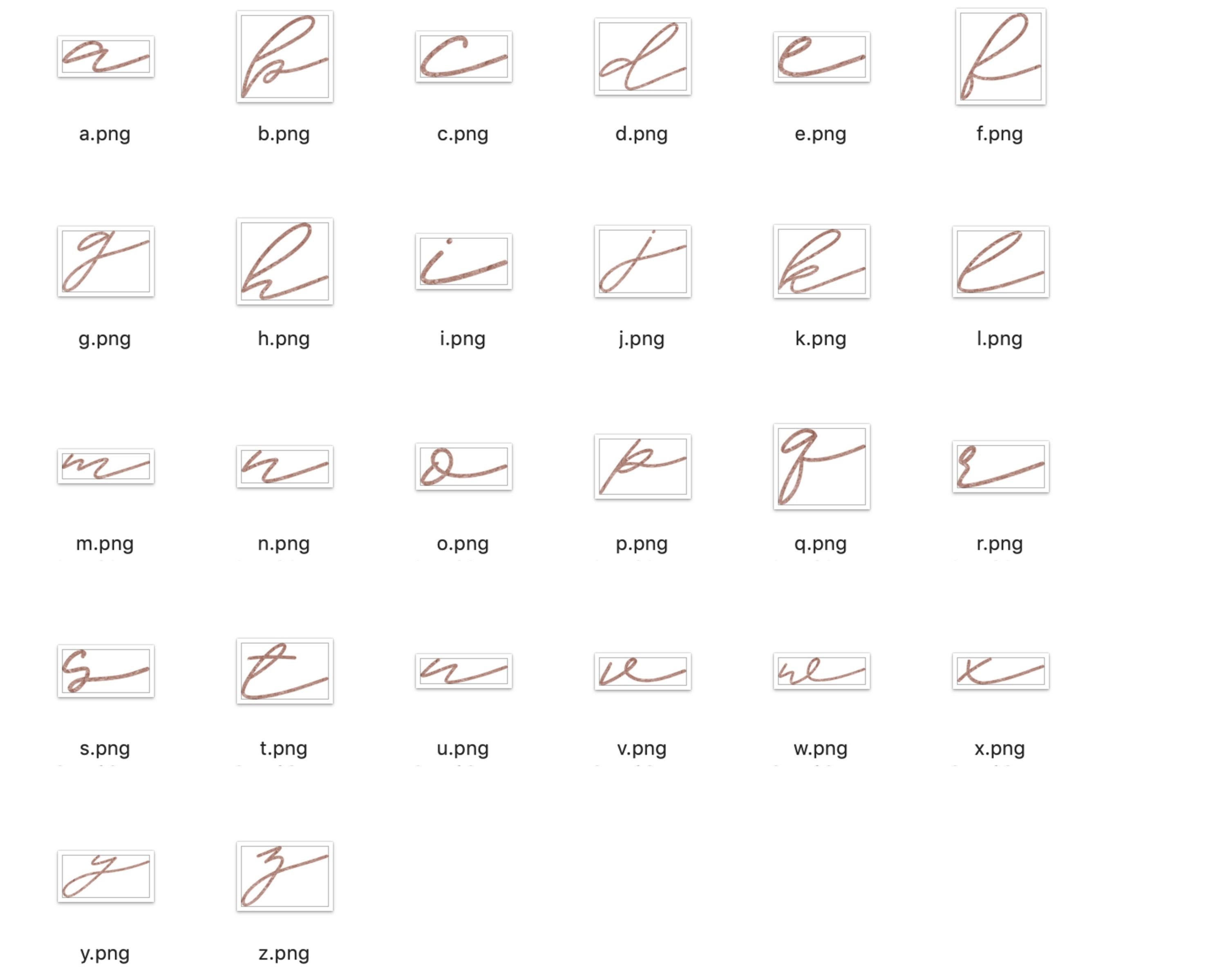 Rose Gold Calligraphy Font Cursive Letters ALPHABET Digital | Etsy