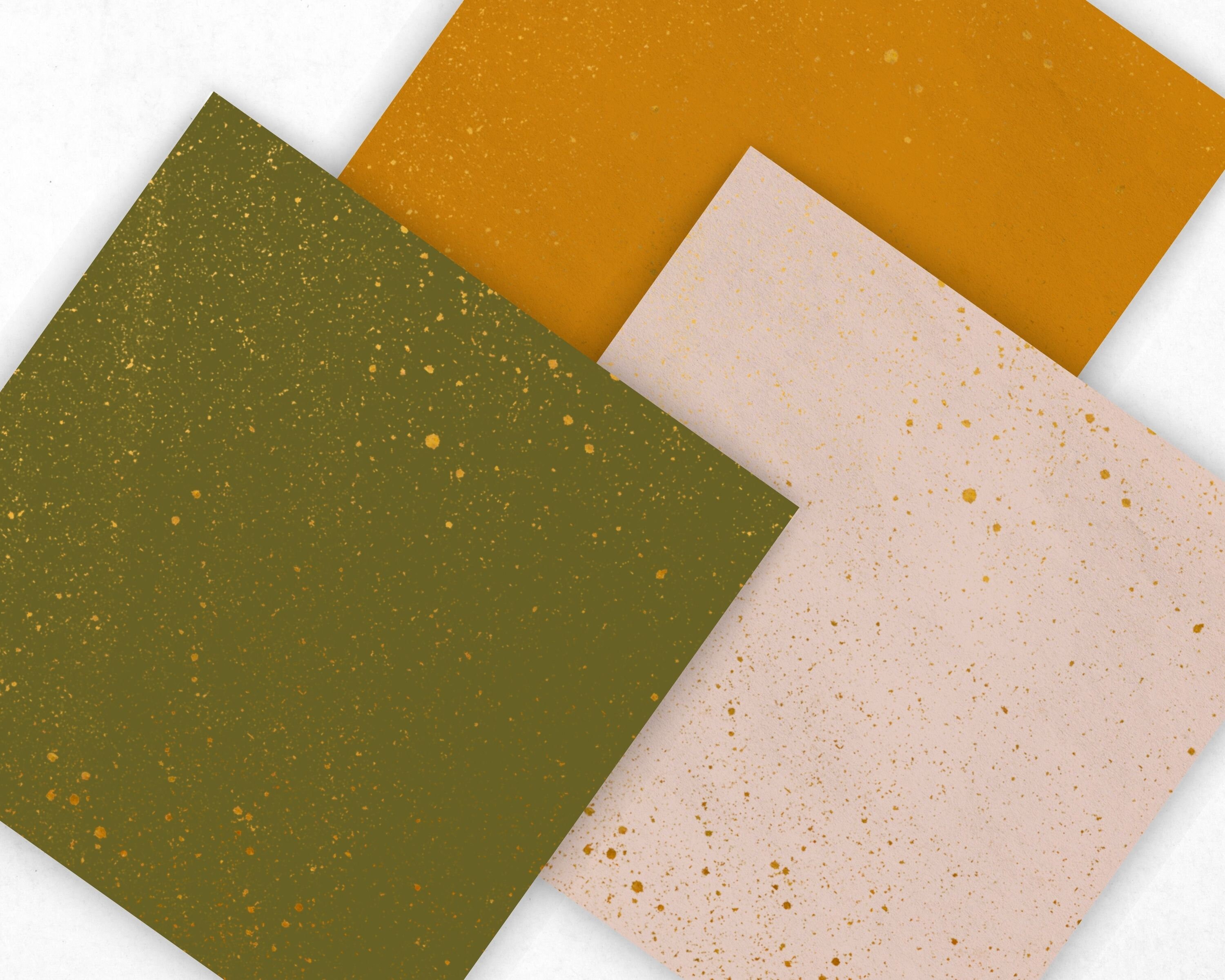 Earth Tones Digital Paper Pattern, Boho Paint and Gold Texture ...
