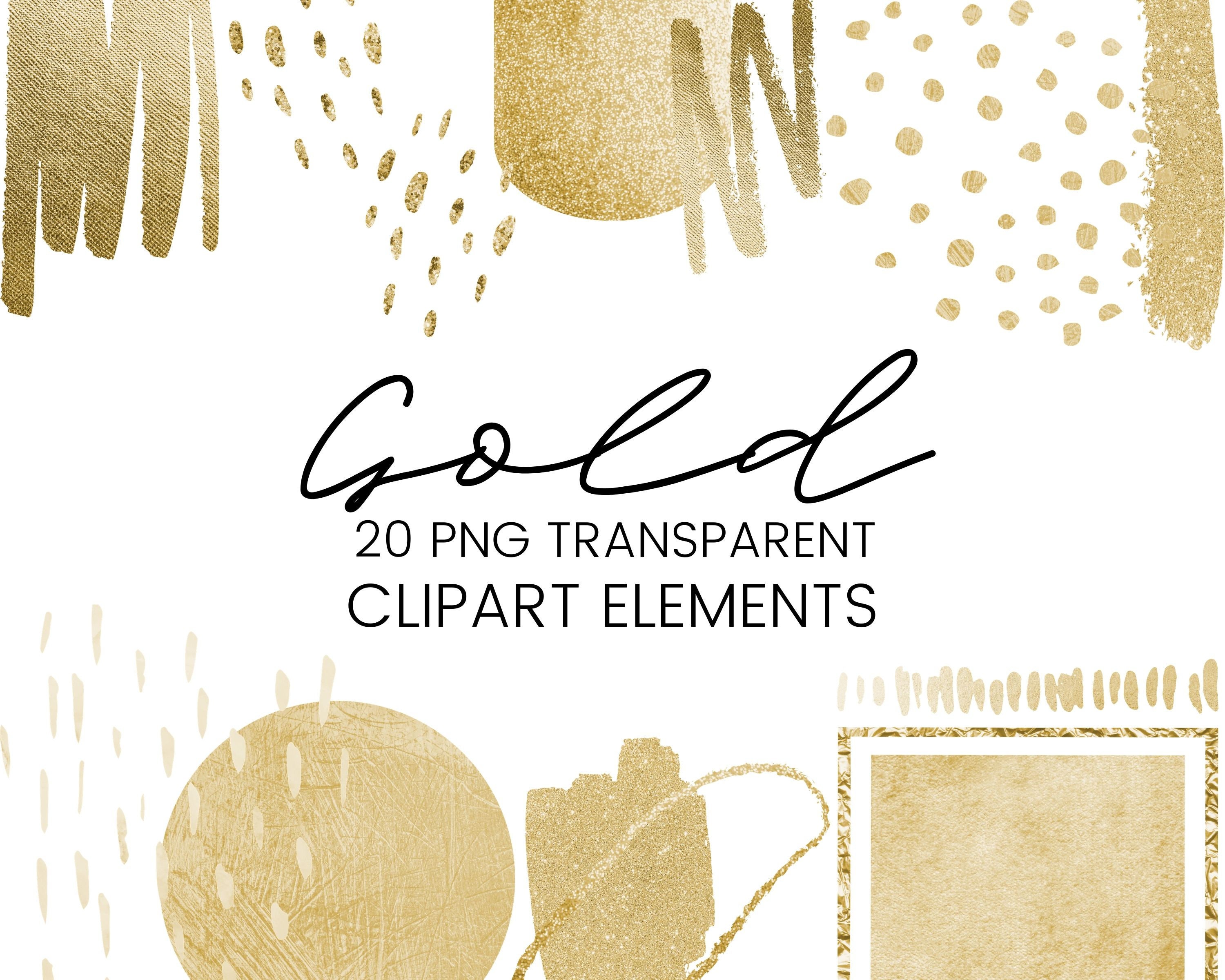 20 Gold Shape Elements Clipart, Digital Circle, Triangle, Square, Metal ...