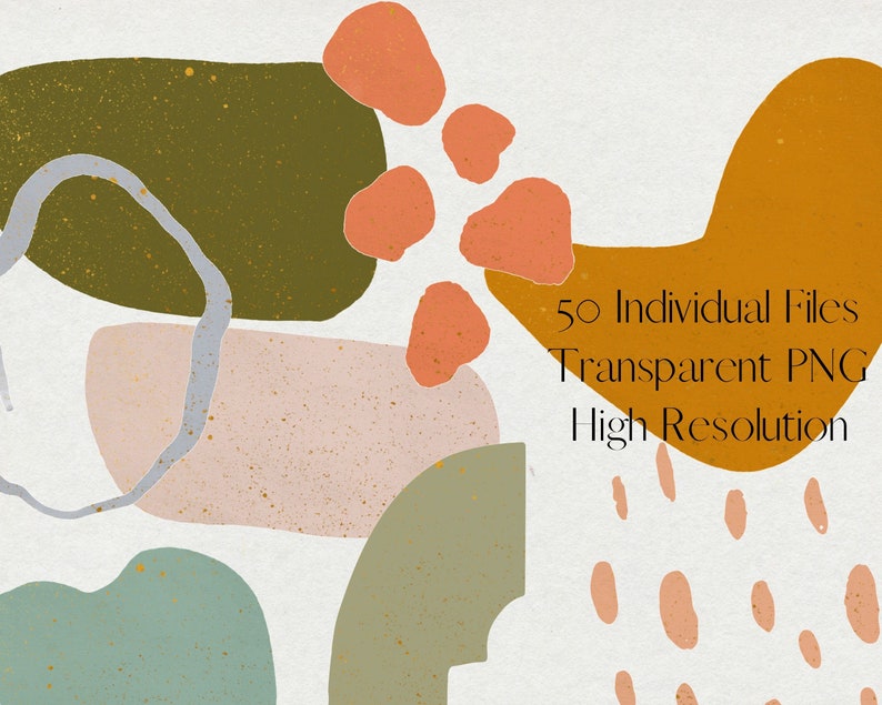 50 Boho Texture Abstract Shapes Clipart Terracotta Pink - Etsy