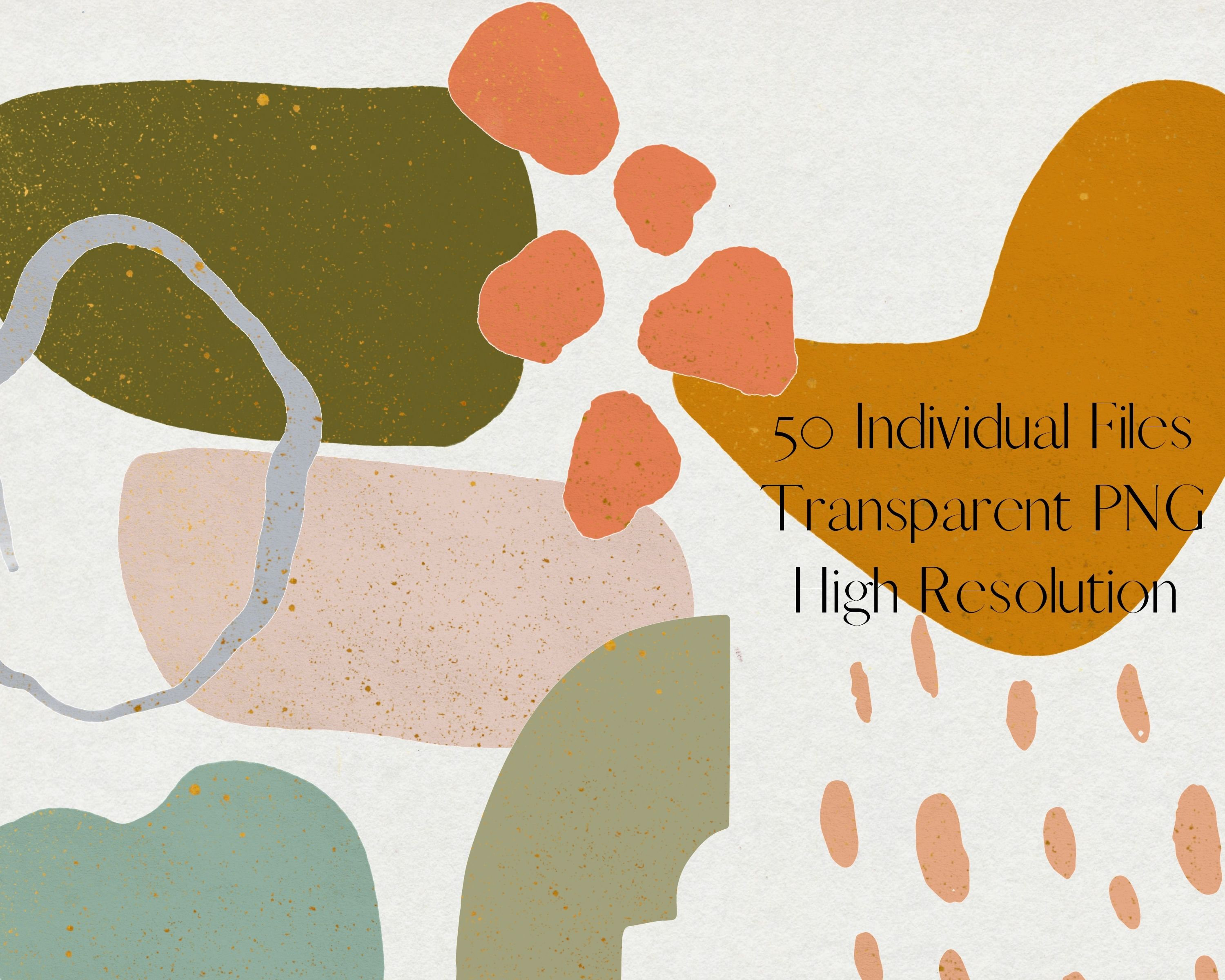 50 Boho Texture Abstract Shapes Clipart, Terracotta, Pink, Beige ...