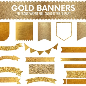 20 Pink Metal Glitter Banner Clipart PNG Ribbon Banner Clipart Digital ...