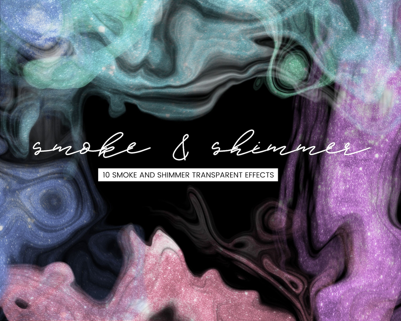 10 Galaxy Liquid Smoke Effect Borders and Elements, Pink Blue Purple ...