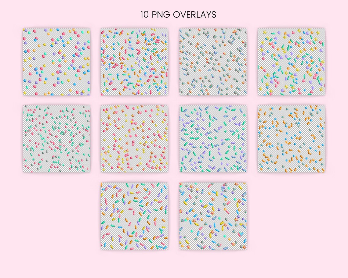 Rainbow Cake Sprinkle Overlays PNG Donut Sprinkle Clipart - Etsy Australia
