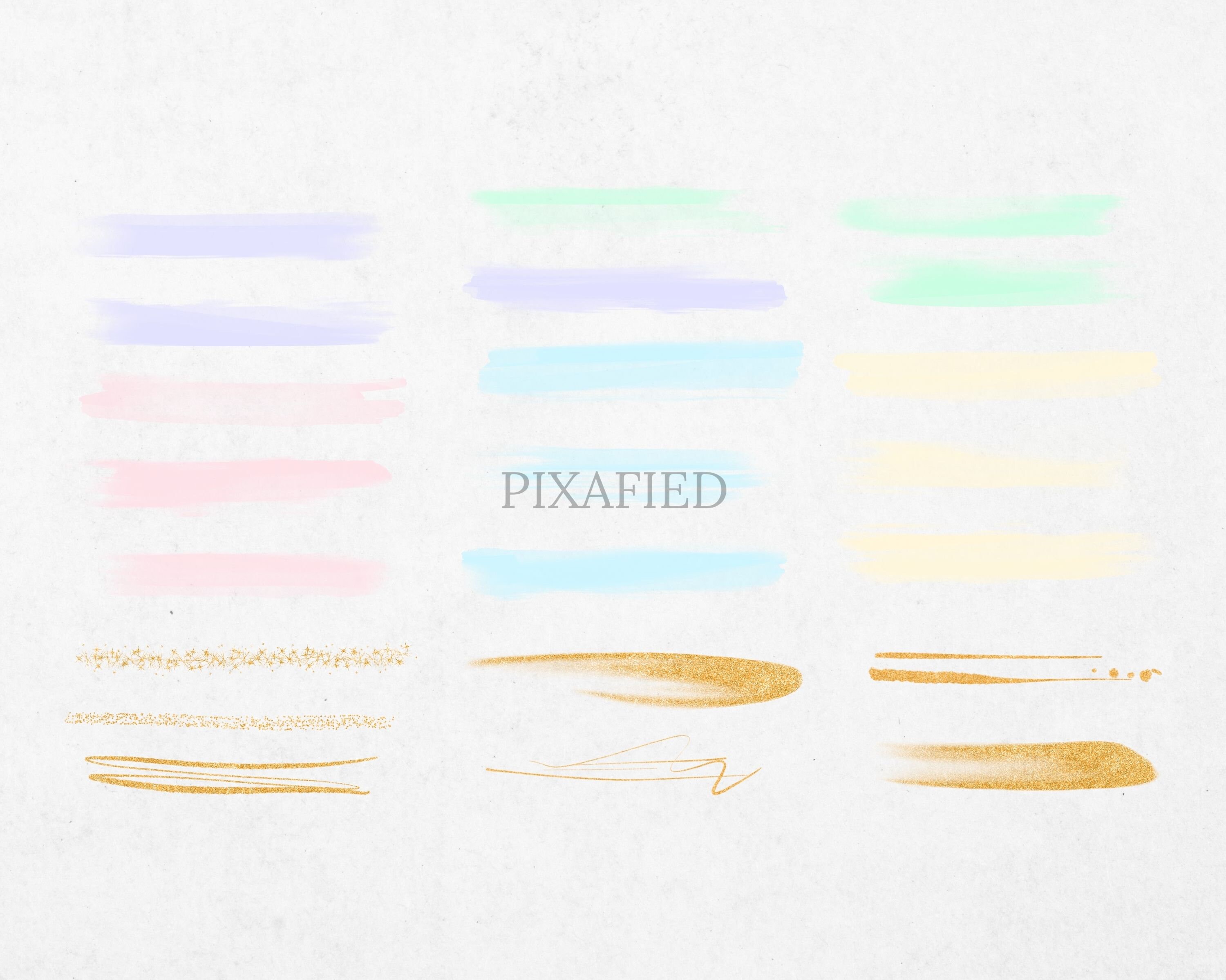 Pastel Watercolor Brush Stroke Clip Art Rainbow Transparent - Etsy