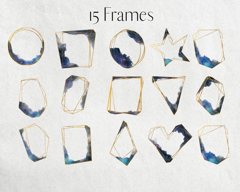 Gold Glitter and Watercolour Frame Clipart, Rainbow Frame, PNG Pastel ...