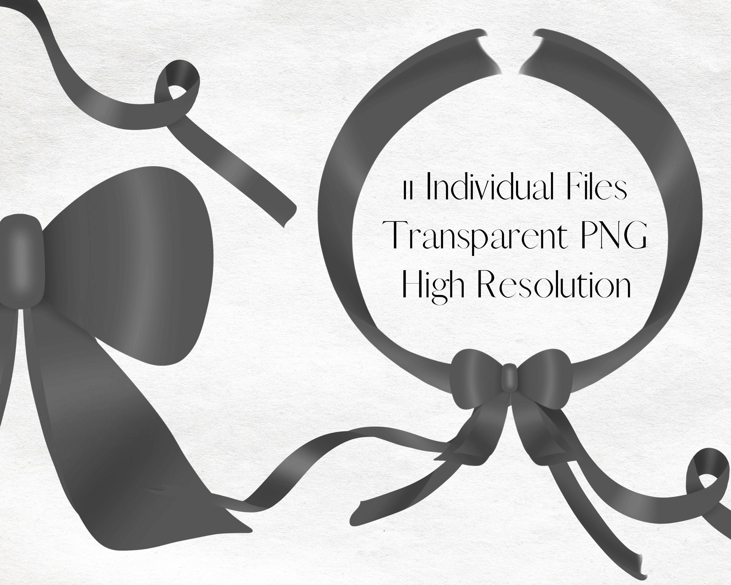 Black Ribbon Frame Clipart Ribbon Clipart Black Bow Digital | Etsy