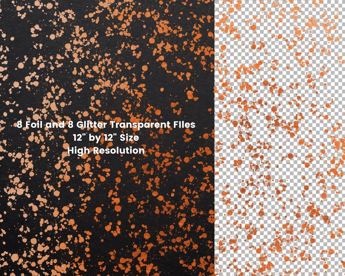 Copper Ink Splatter Overlays Copper Foil Ink Dot Clipart - Etsy