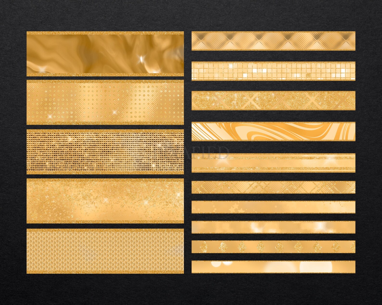 Gold Glitter Glam Border Clipart Luxury Gold Metal Foil PNG - Etsy