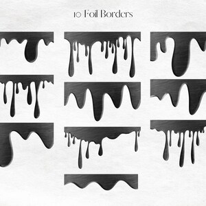 Black Dripping Clipart, Copper Dripping Borders Overlay, Glitter Drip ...