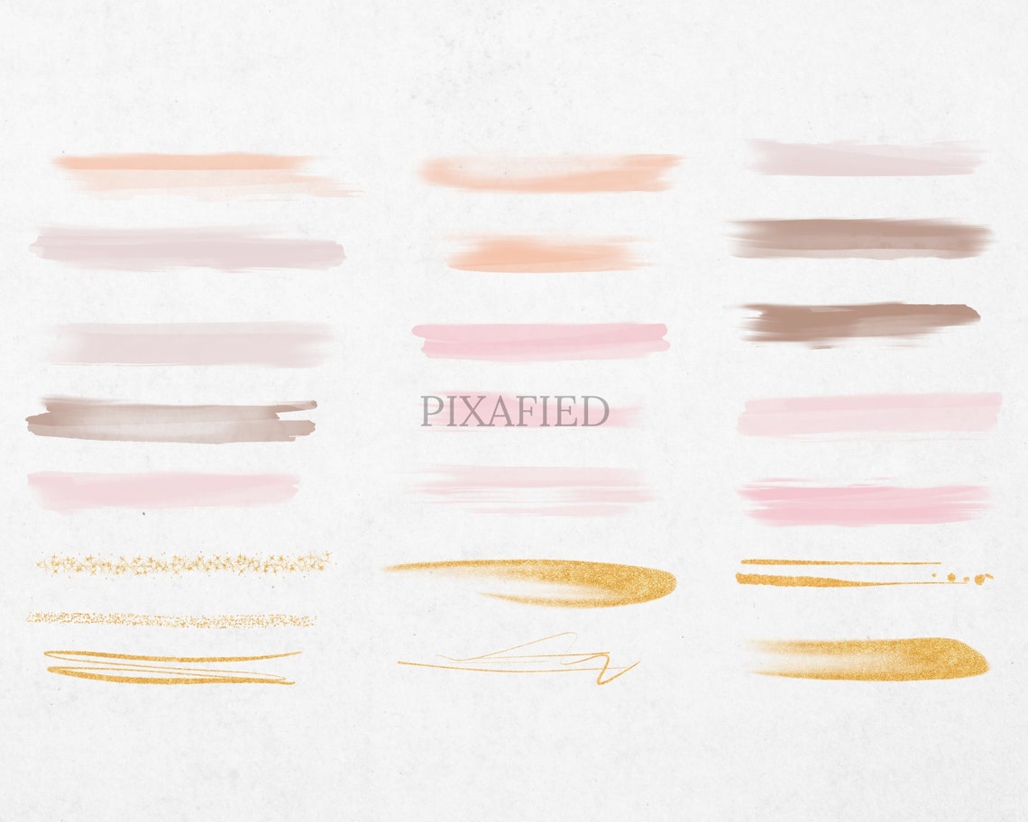 Blush Pink Watercolor Brush Stroke Clip Art Transparent PNG - Etsy
