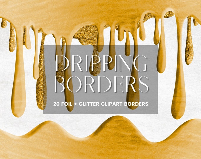 Gold Dripping Borders PNG: Clipart Overlays (digital Download) - Etsy ...