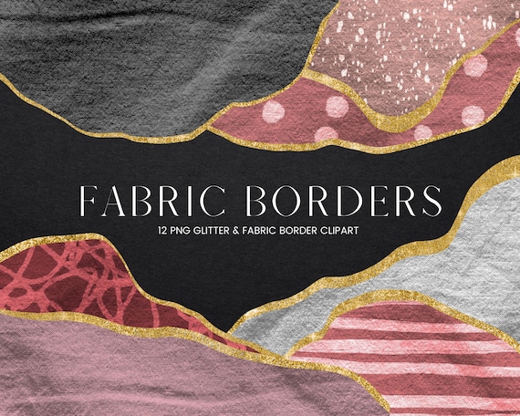 Pink Linen Fabric Border Clipart Stripe Spot Pattern Border - Etsy