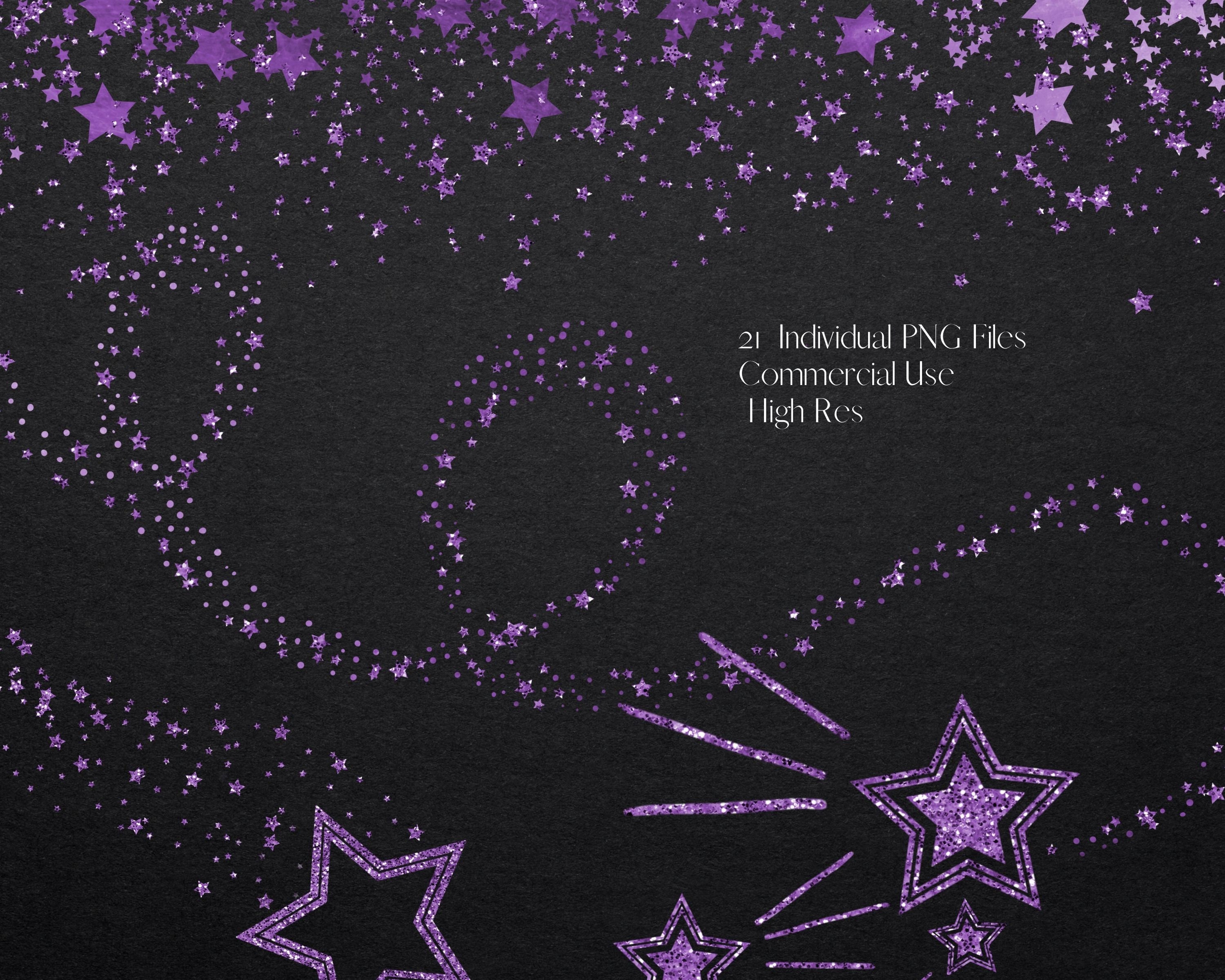 21 Purple Glitter Stars Clipart Set Purple Glitter Star - Etsy
