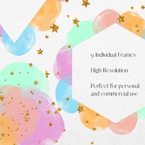 Rainbow Frames Clipart, Square, Painted Circle Borders, PNG Transparent ...