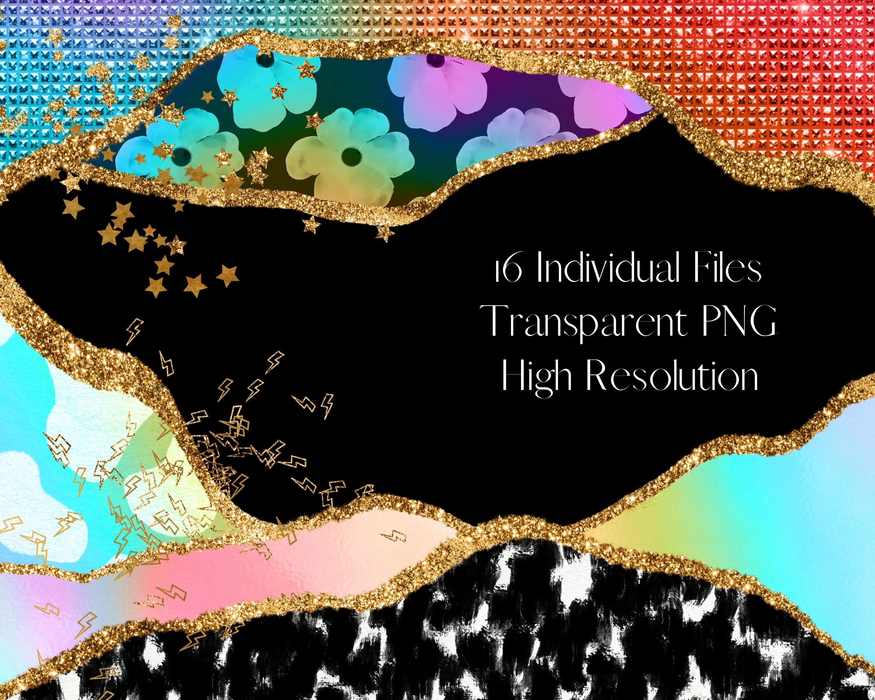 Eclectic Border Clipart, Rainbow Border Overlays, Transparent PNG ...